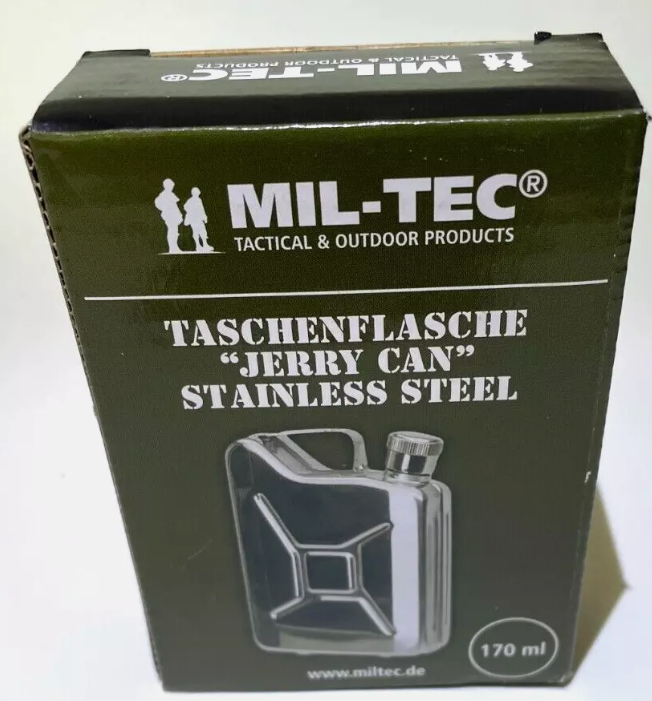 MIL-TEC STAINLESS STEEL ′JERRY CAN′ FLASK – Get Prepared